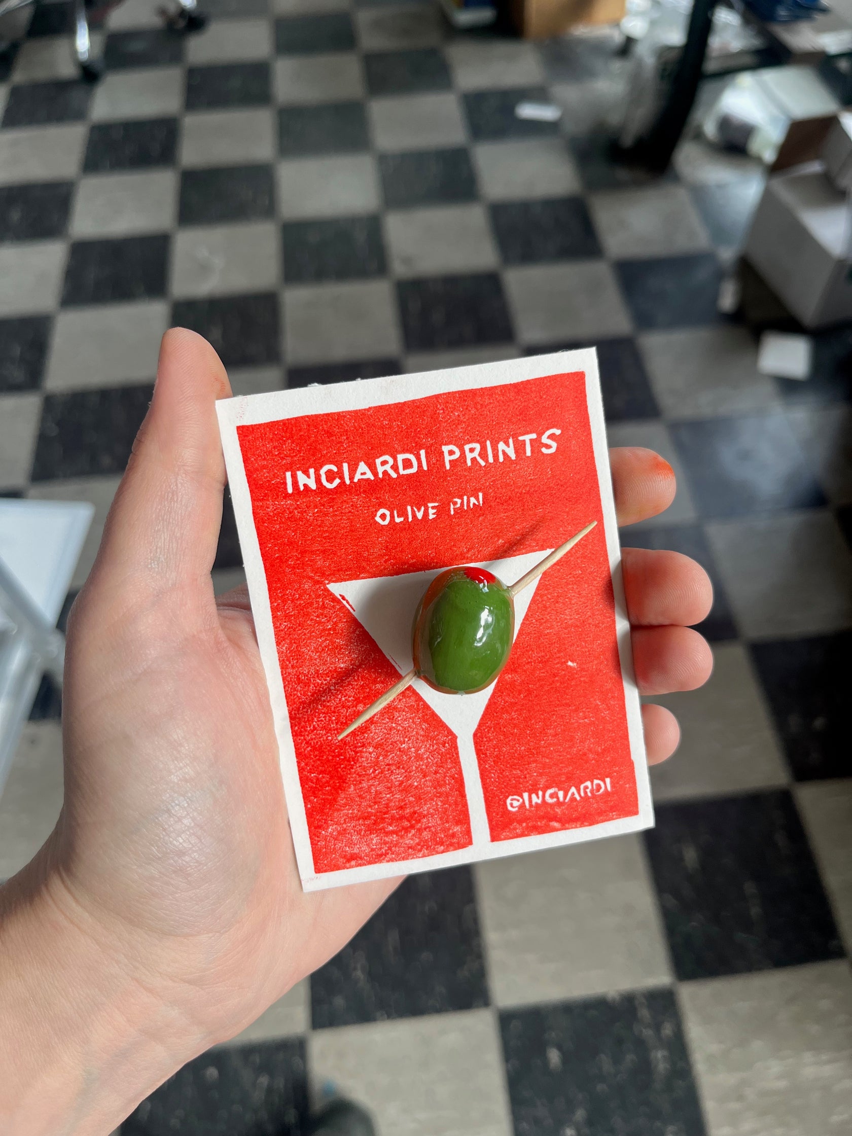 Cocktail Olive Pin – Anastasia Inciardi Prints